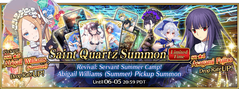 Revival: Servant Summer Camp! Abigail Williams (Summer) Pickup Summon | Fate Grand Order Wiki ...